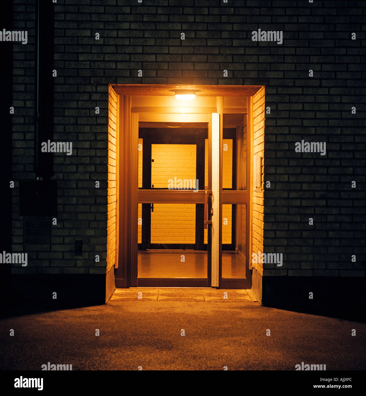 Apartment block doorway Stock Photo - Alamy
