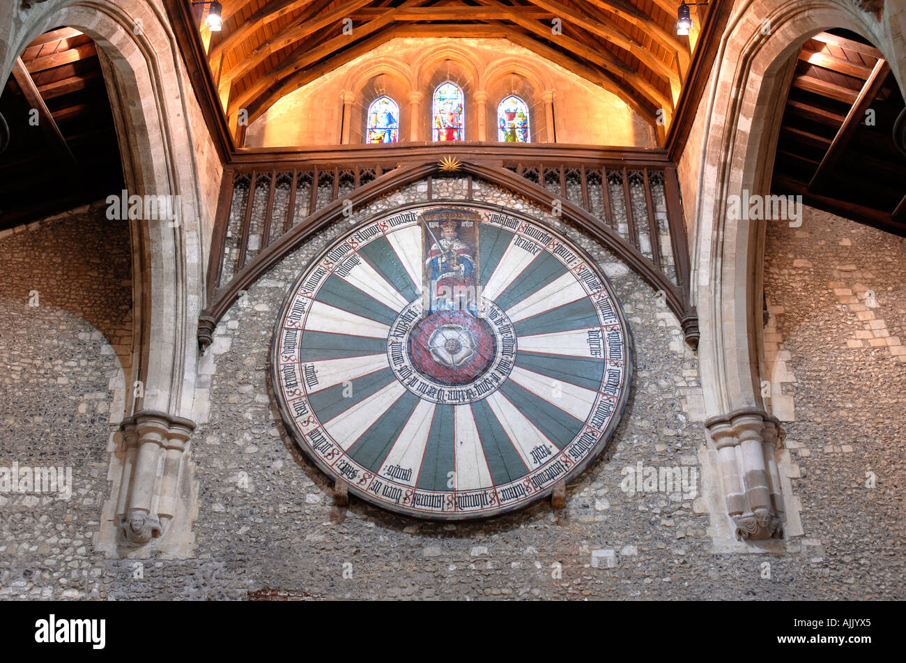 The Arthurian Round Table in The Great Hall Winchester Hampshire Stock ...
