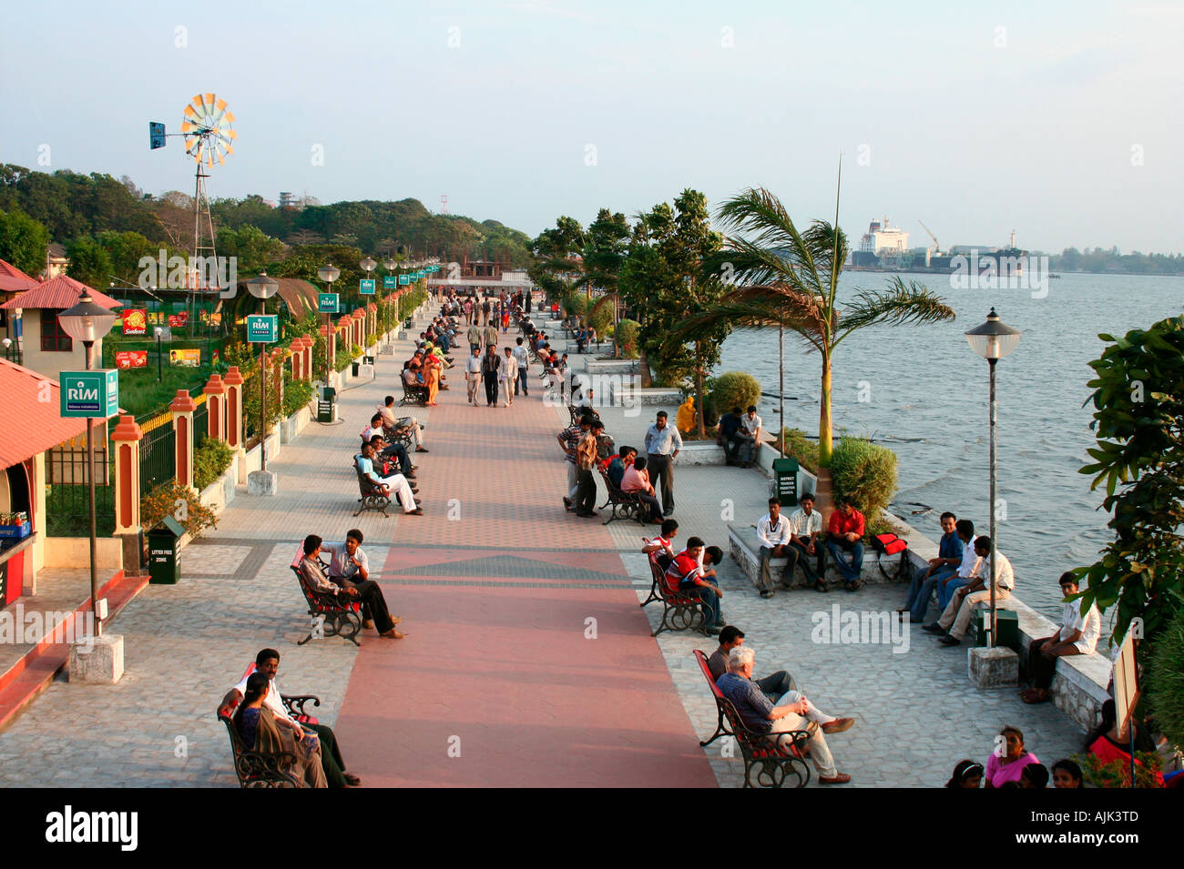 An evening scene from Marine Drive, Cochin, Kerala, India Stock Photo ... An evening scene from Marine Drive, Cochin, Kerala, India Stock Photo ...