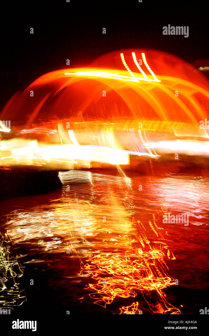 A display of lights reflected on water surface Stock Photo - Alamy