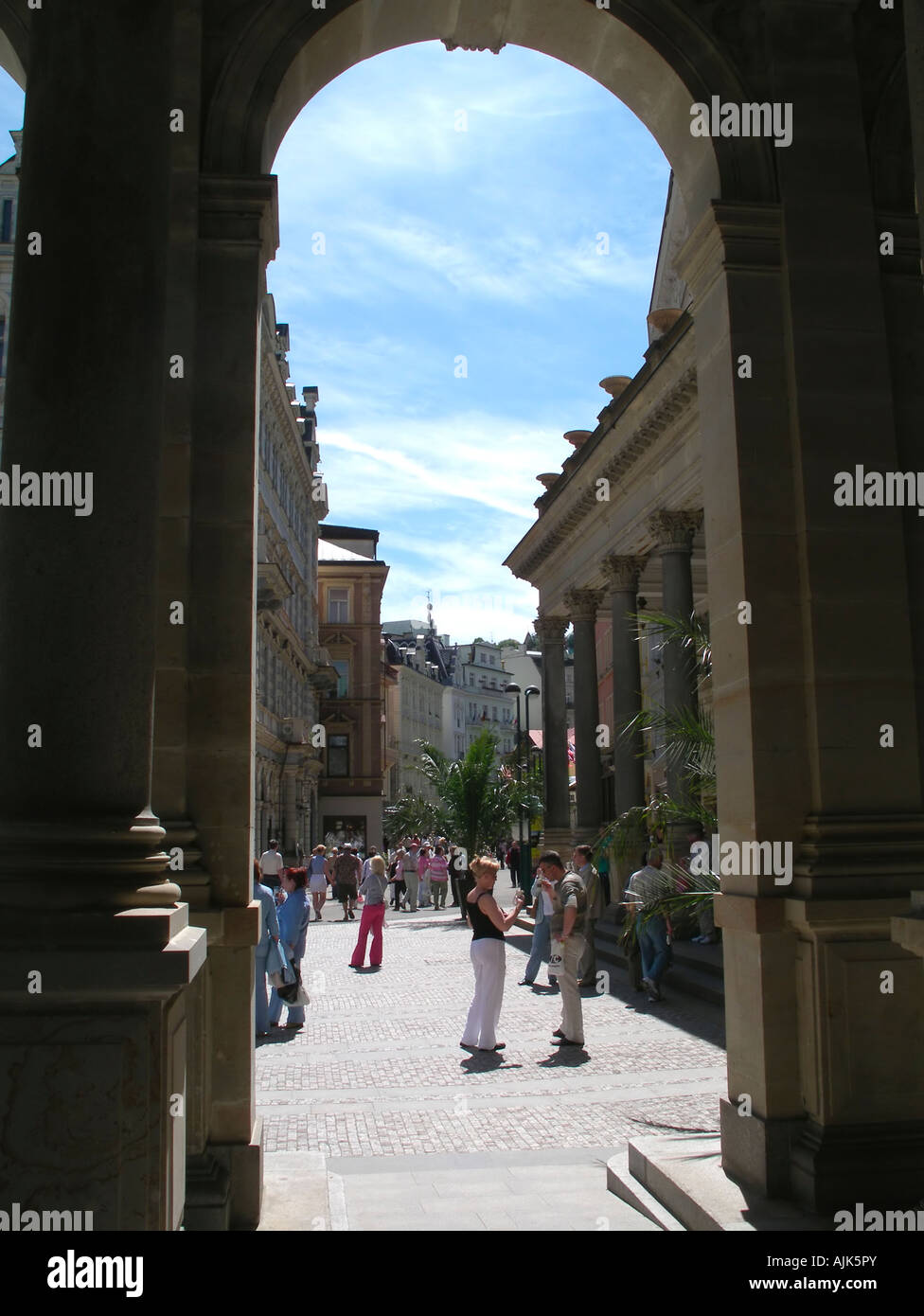 Karlovi Vari 8, people drinking mineral water Stock Photo - Alamy