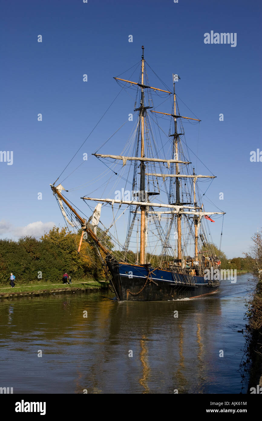 Earl of Pembroke three masted tall ship barque on Sharpness Cana ...