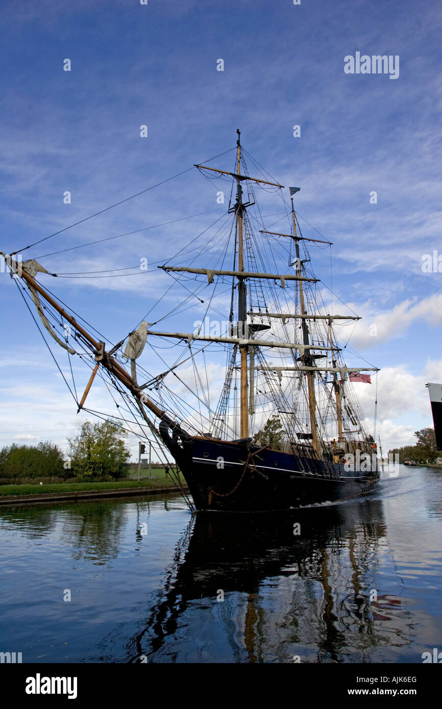 Earl of Pembroke three masted tall ship barque on Sharpness Canal after ...