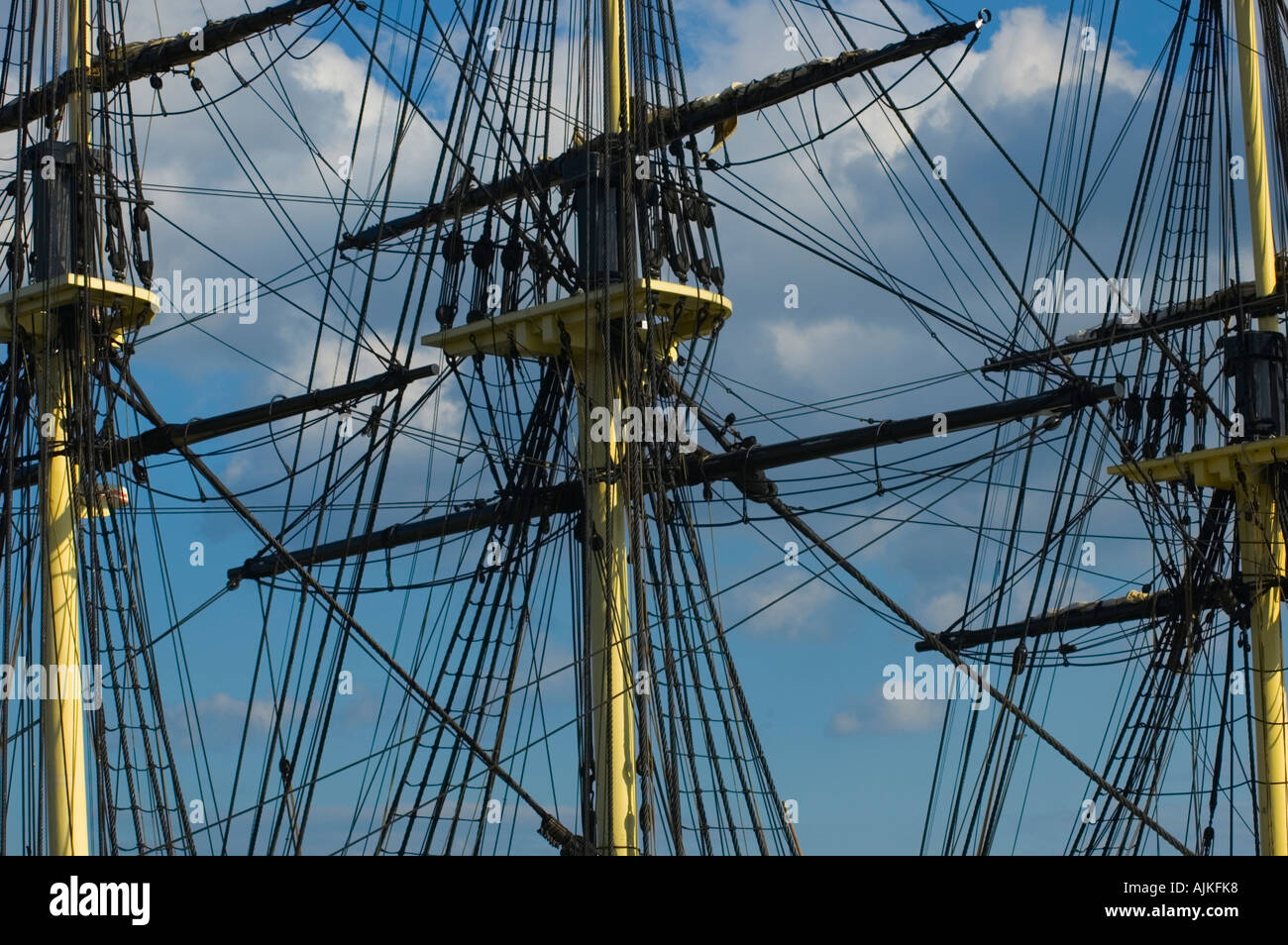 Rigging on old fashioned sail ships Stock Photo - Alamy