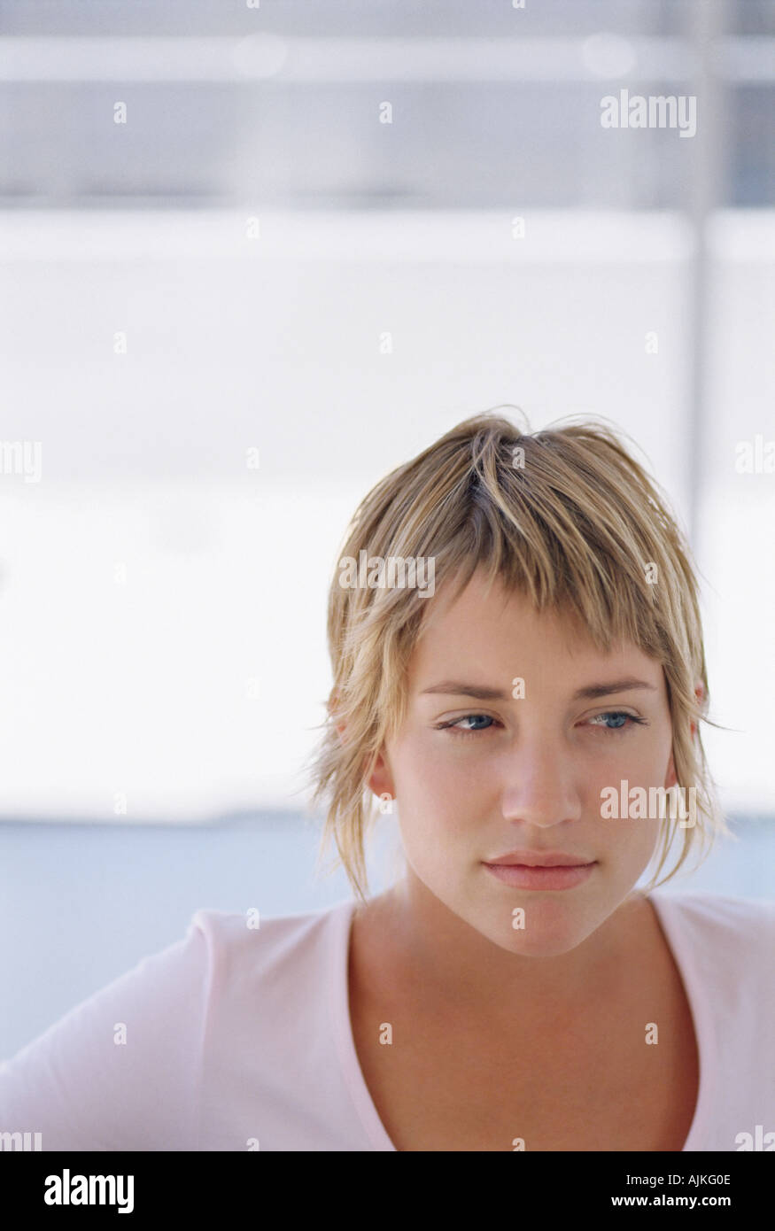 Woman looking sad Stock Photo - Alamy