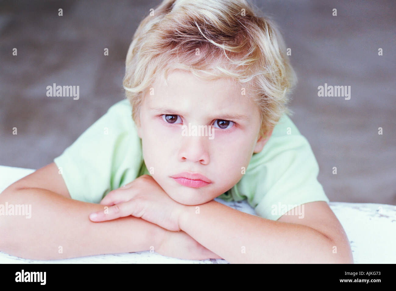 Blond boy sulking hi-res stock photography and images - Alamy