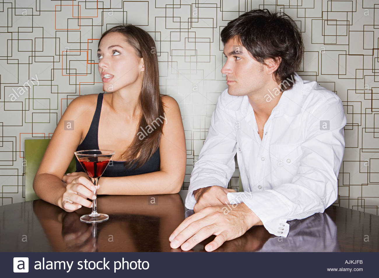 Woman Ignoring Man And Bar Stock Photos & Woman Ignoring Man And Bar ...