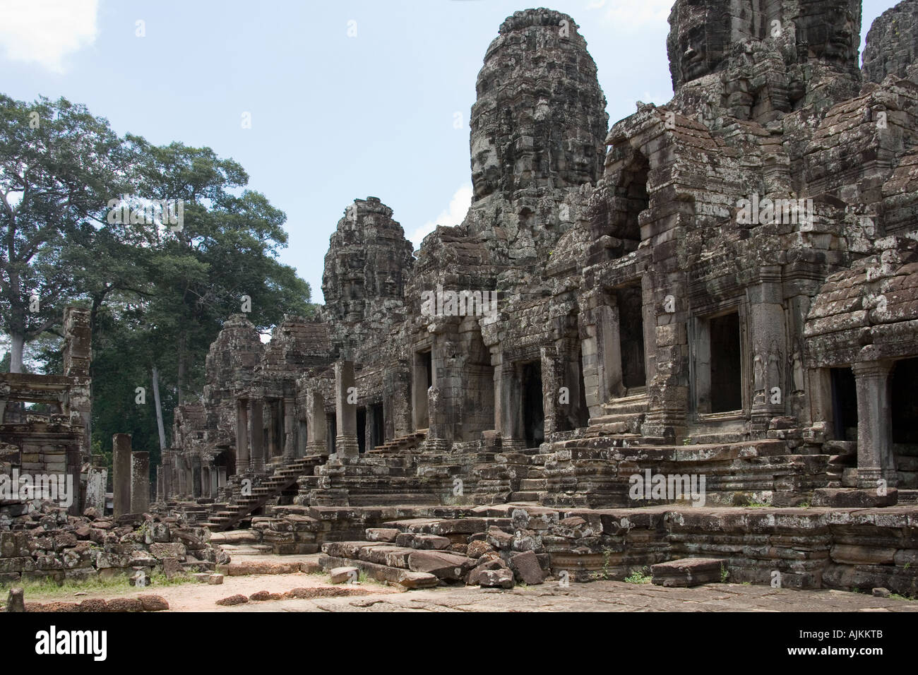 Bayon Temple near Angkor Wat in Cambodia in South East Asia Stock Photo ...