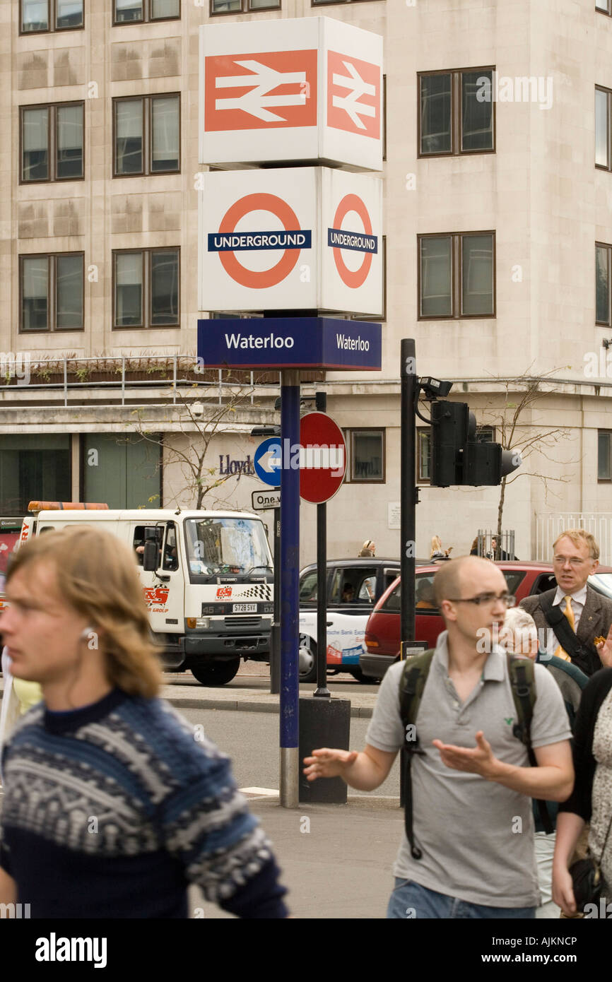 Waterloo tube station sign hi-res stock photography and images - Alamy