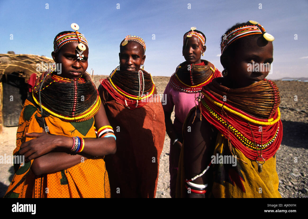 Rendile girls. Loyangalani, Lake Turkana, Kenya Stock Photo - Alamy