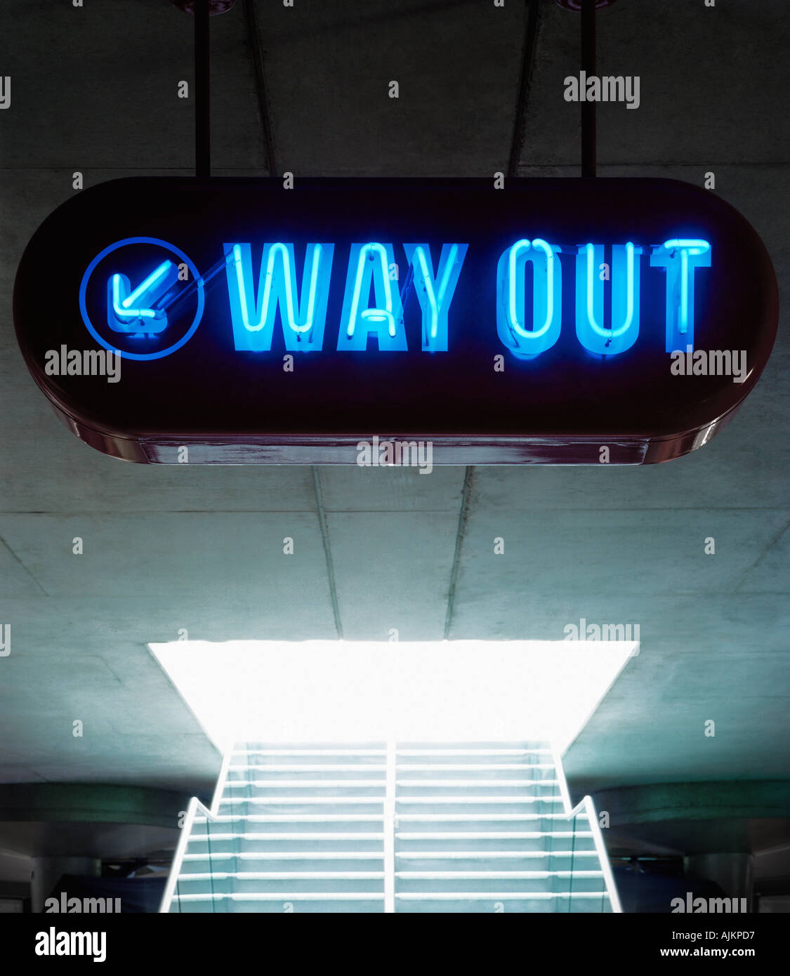 Exit Sign Blue High Resolution Stock Photography and Images - Alamy