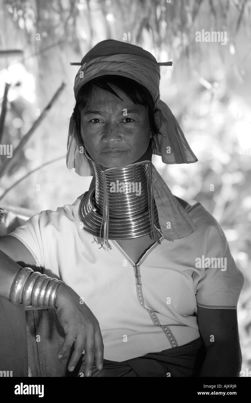 Karen woman at a minority village near Chiang Rai, Thailand Stock Photo ...