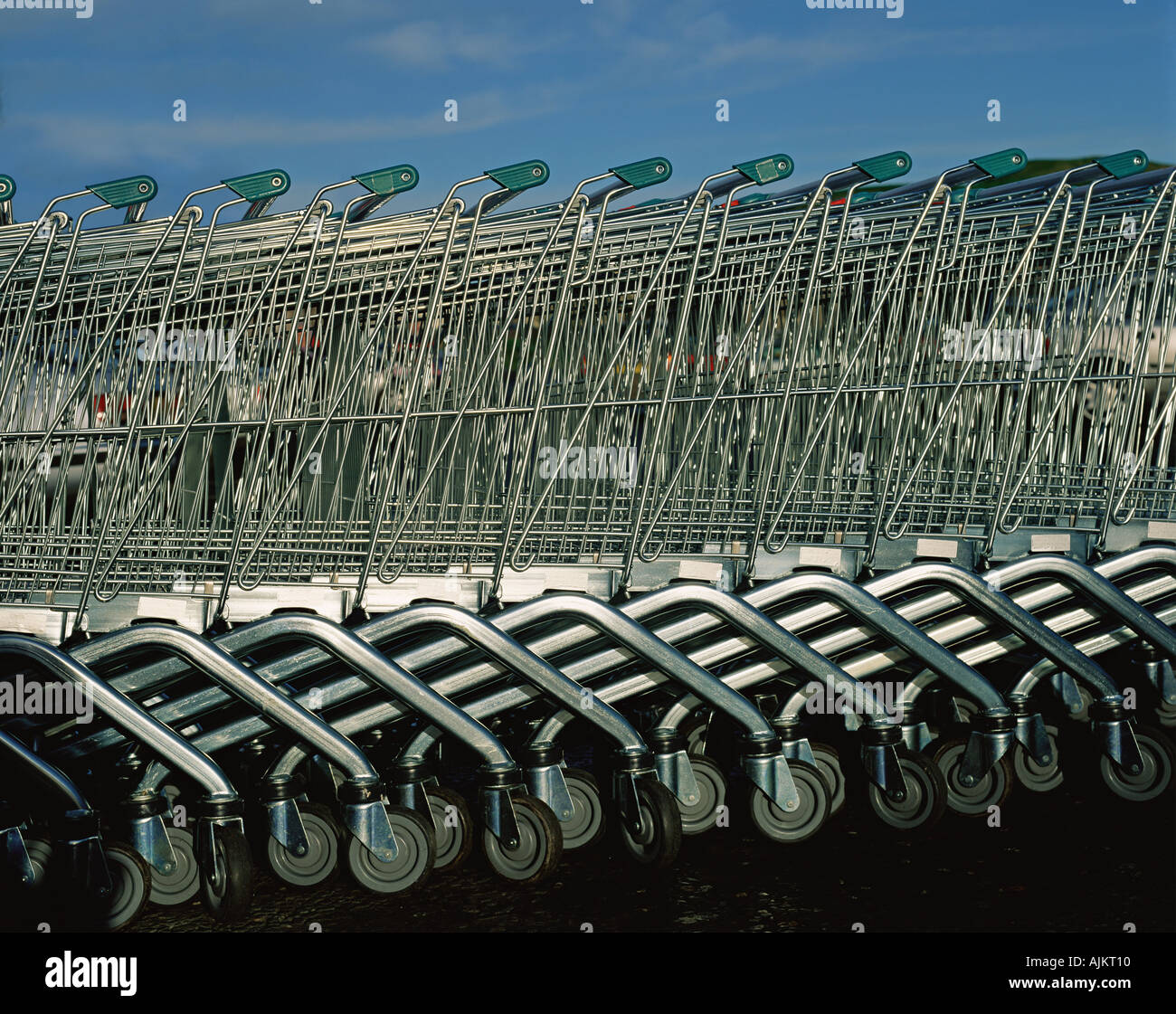 Trolleys in a line hi-res stock photography and images - Alamy