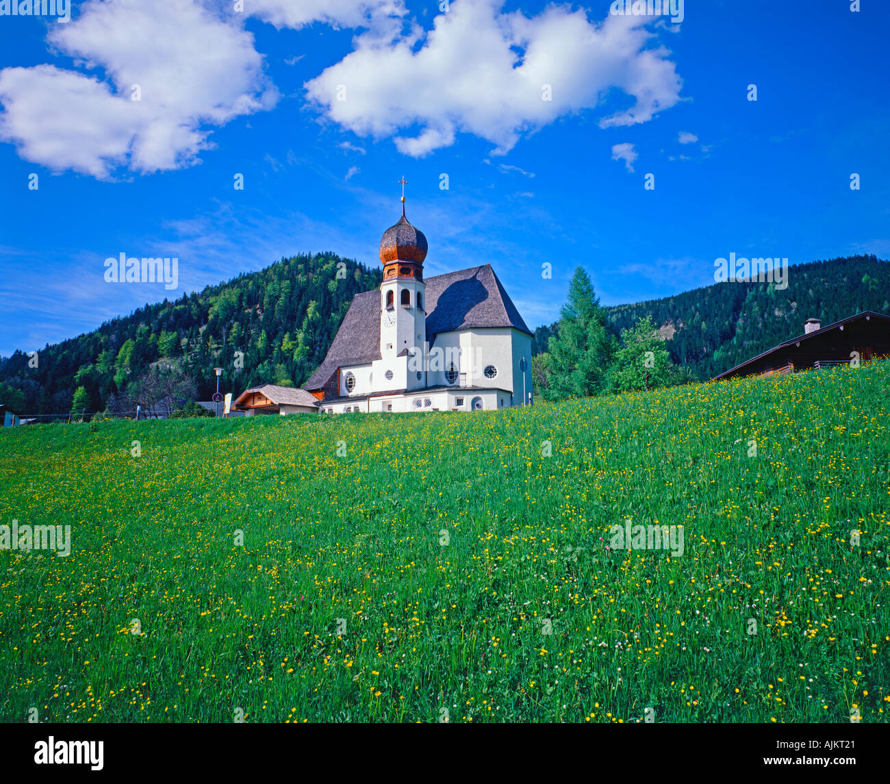 church in the Bavarian village of Oberau Germany Stock Photo - Alamy
