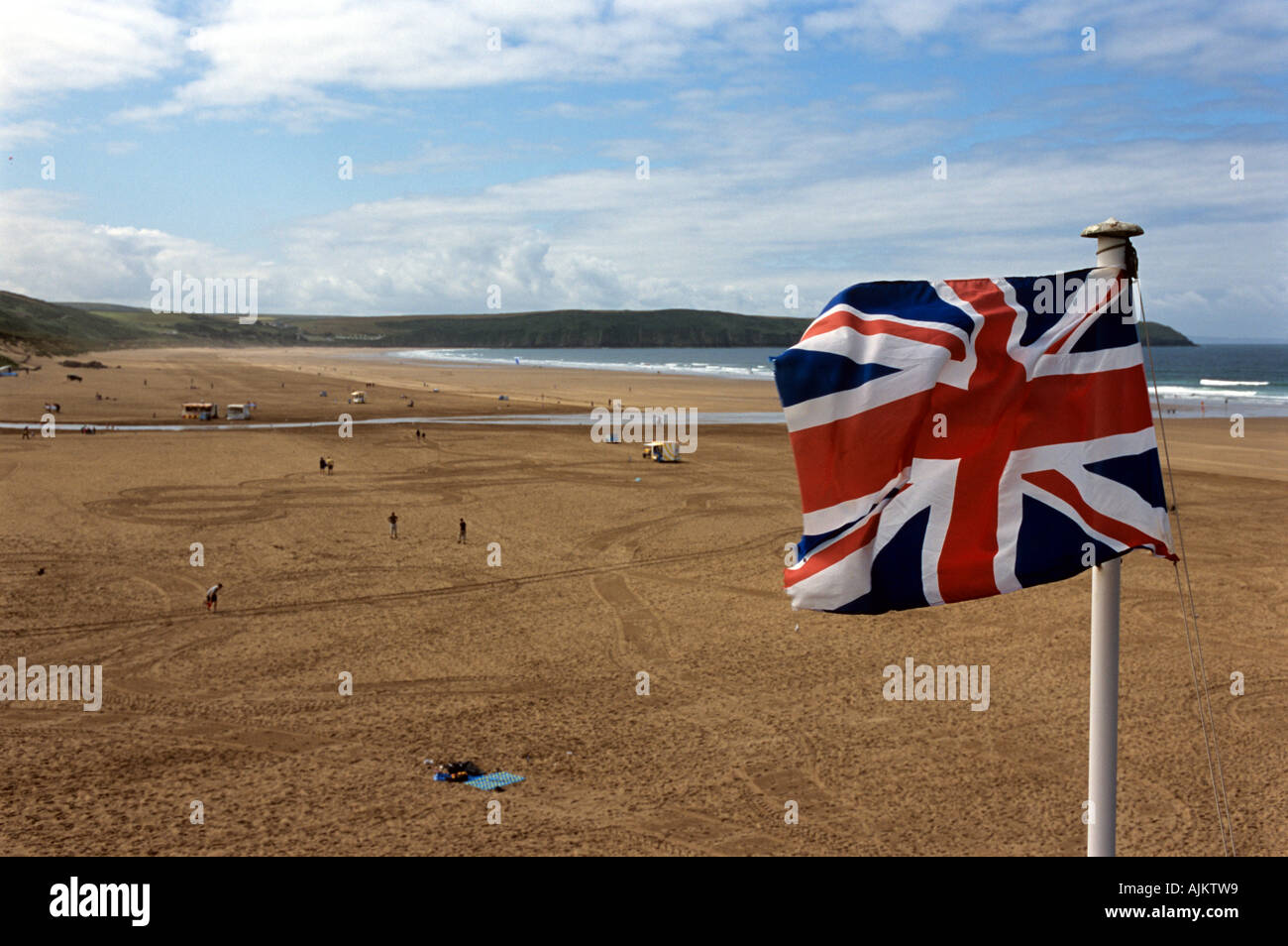 The great British Seaside with Union Flag Stock Photo - Alamy