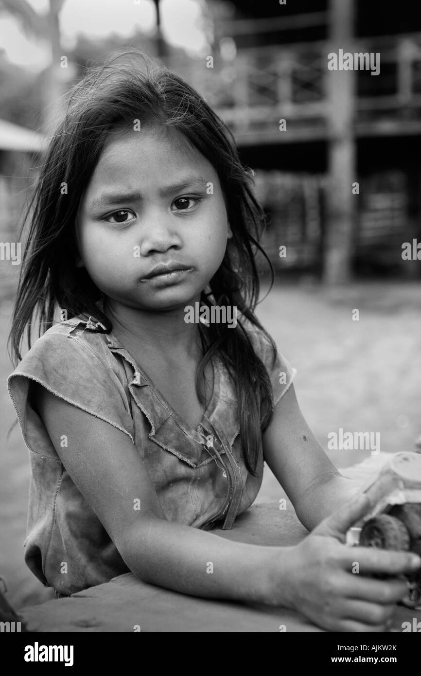 Native girl at a minority village on the Bolaven Plateau, Laos Stock ...