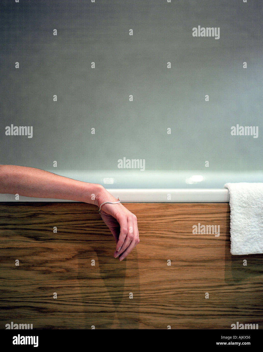 Woman reclining in bath Stock Photo - Alamy