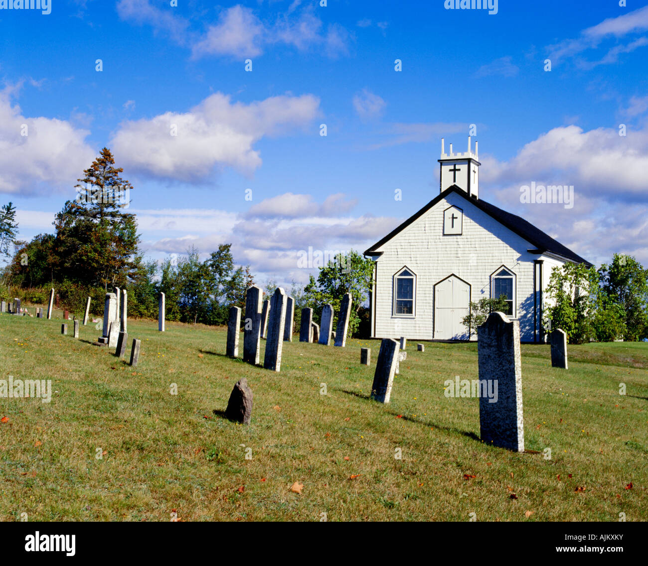 Church and cemetery Stock Photo - Alamy