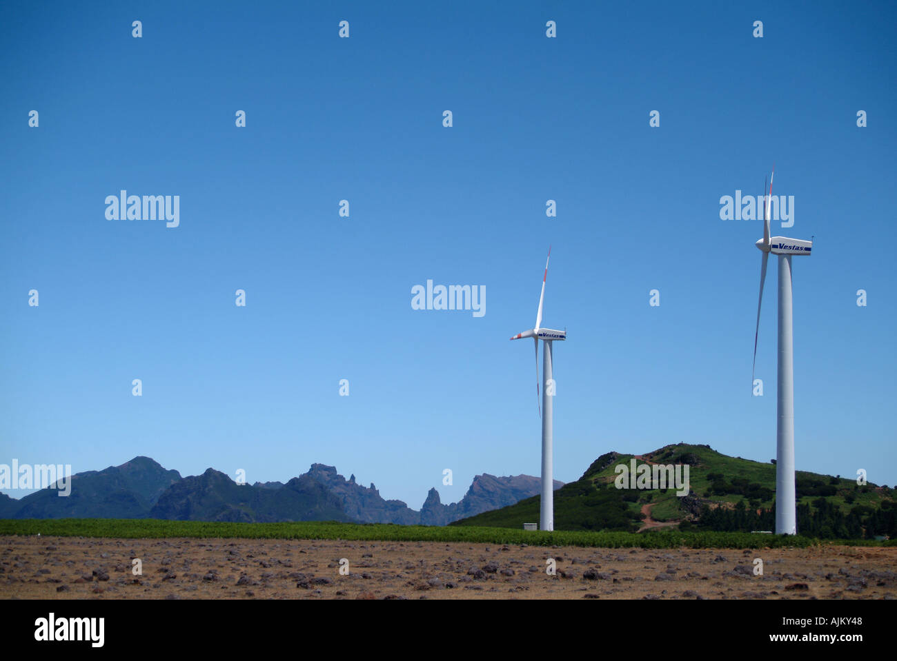 Wind Turbines in Madeira Stock Photo - Alamy