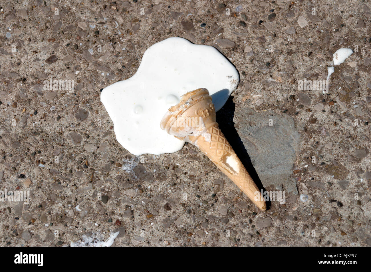A Dropped Ice Cream Cone Stock Photo - Alamy