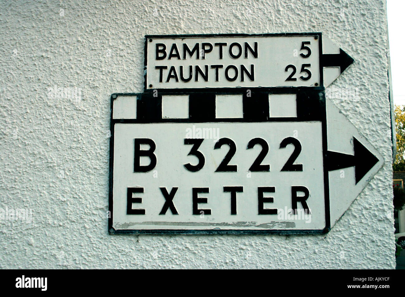 Early style of road sign in Somerset England Stock Photo - Alamy
