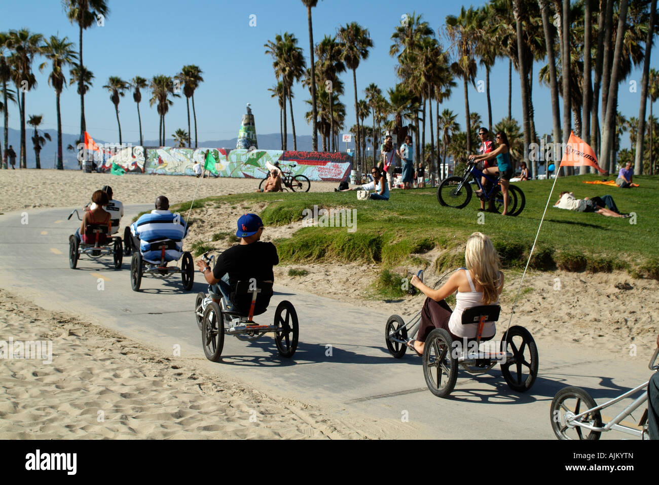Tricycling Tricyclists on Venice Beach California USA Stock Photo - Alamy
