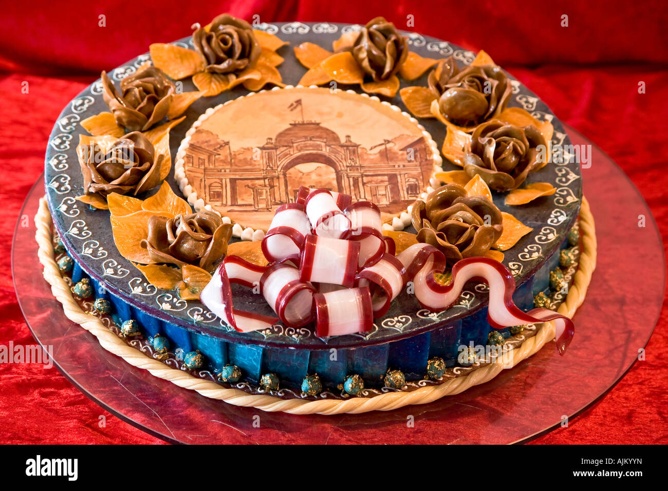 Fancy layer cake Stock Photo - Alamy