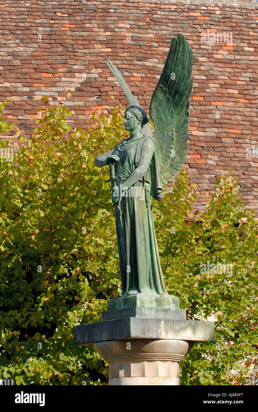 War memorial "Angel of Peace", Angles sur l'Anglin, Vienne, France ...