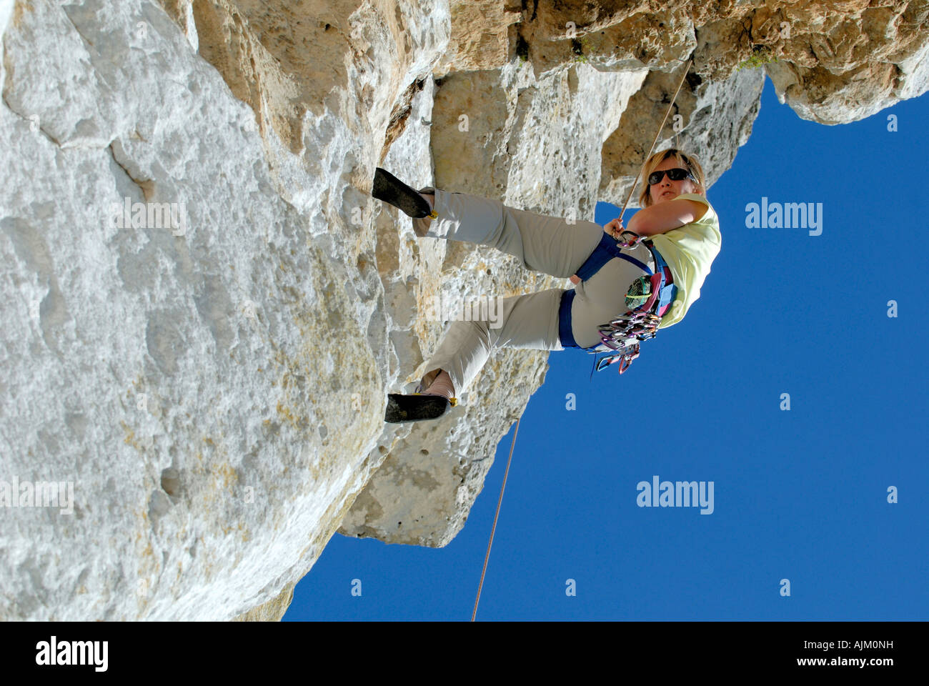Abseiling down rock face hi-res stock photography and images - Alamy