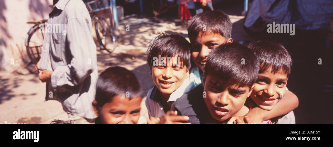 Indian kids smiling at camera, India Stock Photo - Alamy