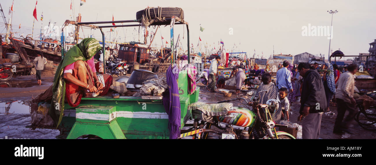 women in fish market, Diu, Gujarat, India Stock Photo - Alamy