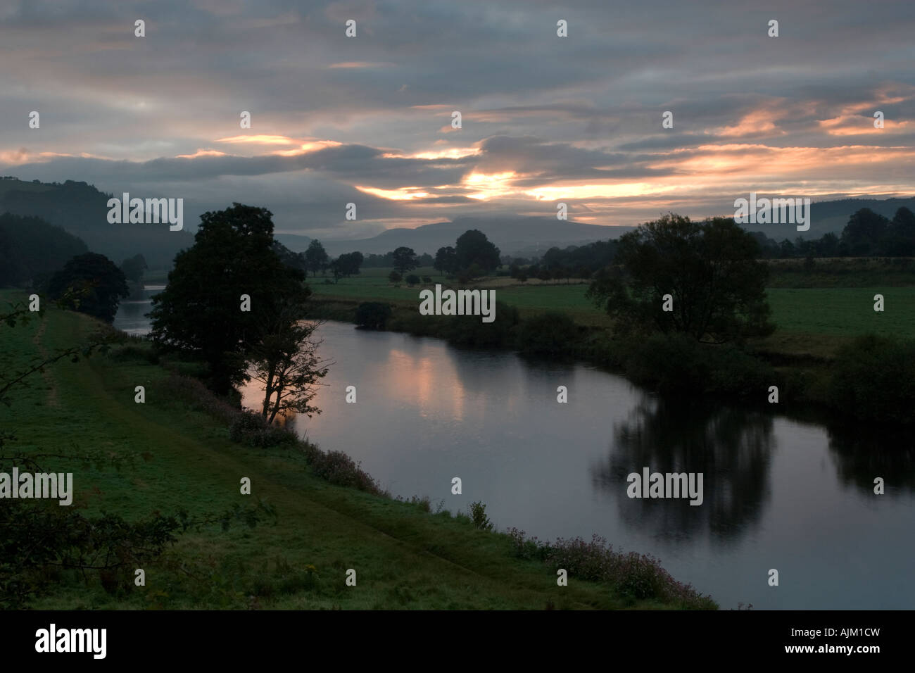 lune valley sunrise from crook o lune picnic site looking toward the ...