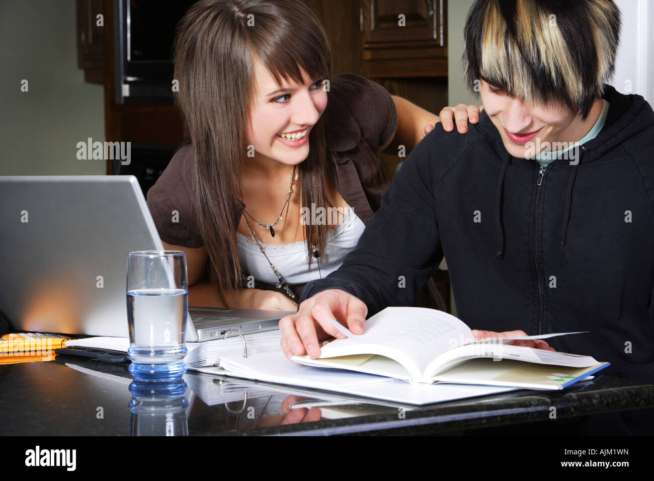 Students doing homework Stock Photo - Alamy
