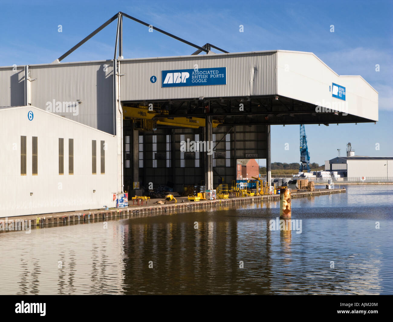 Associated British Ports hanger at Goole docks, East Yorkshire, UK ...