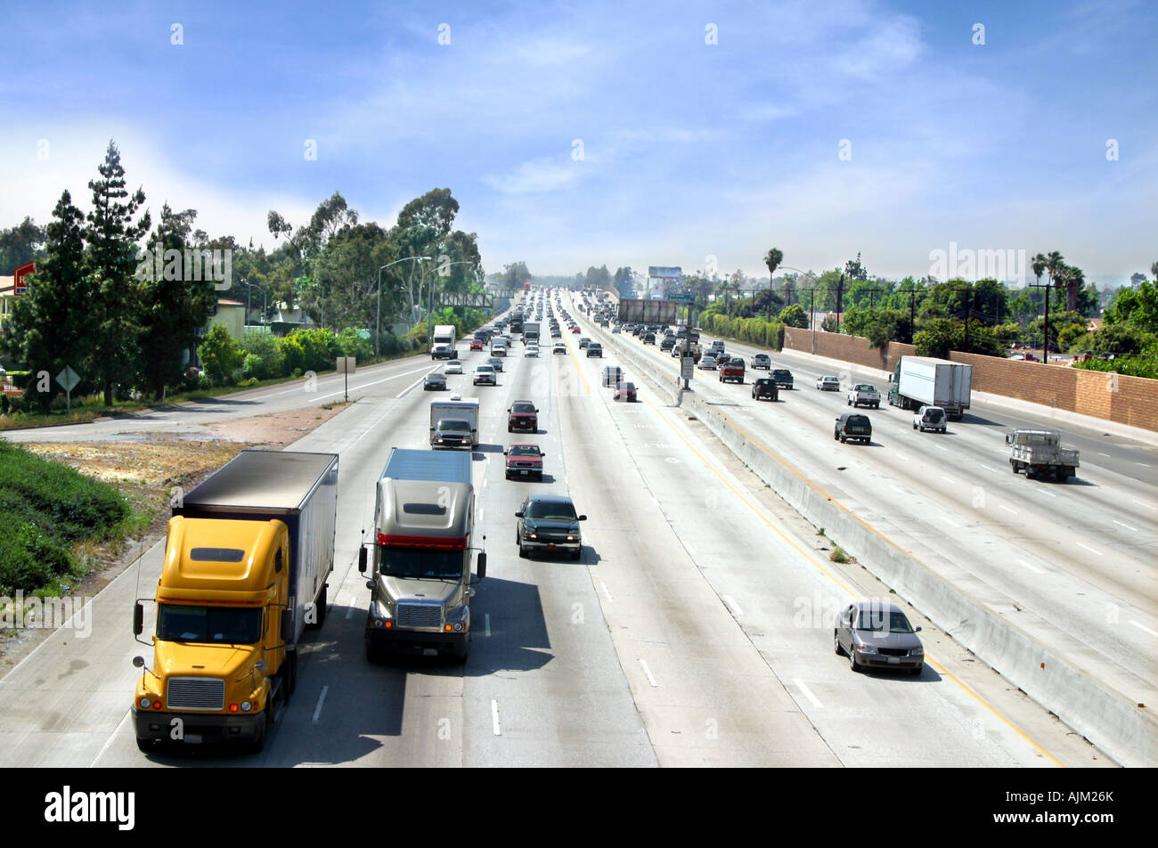 A picture from a bridge over a highway in California Stock Photo - Alamy