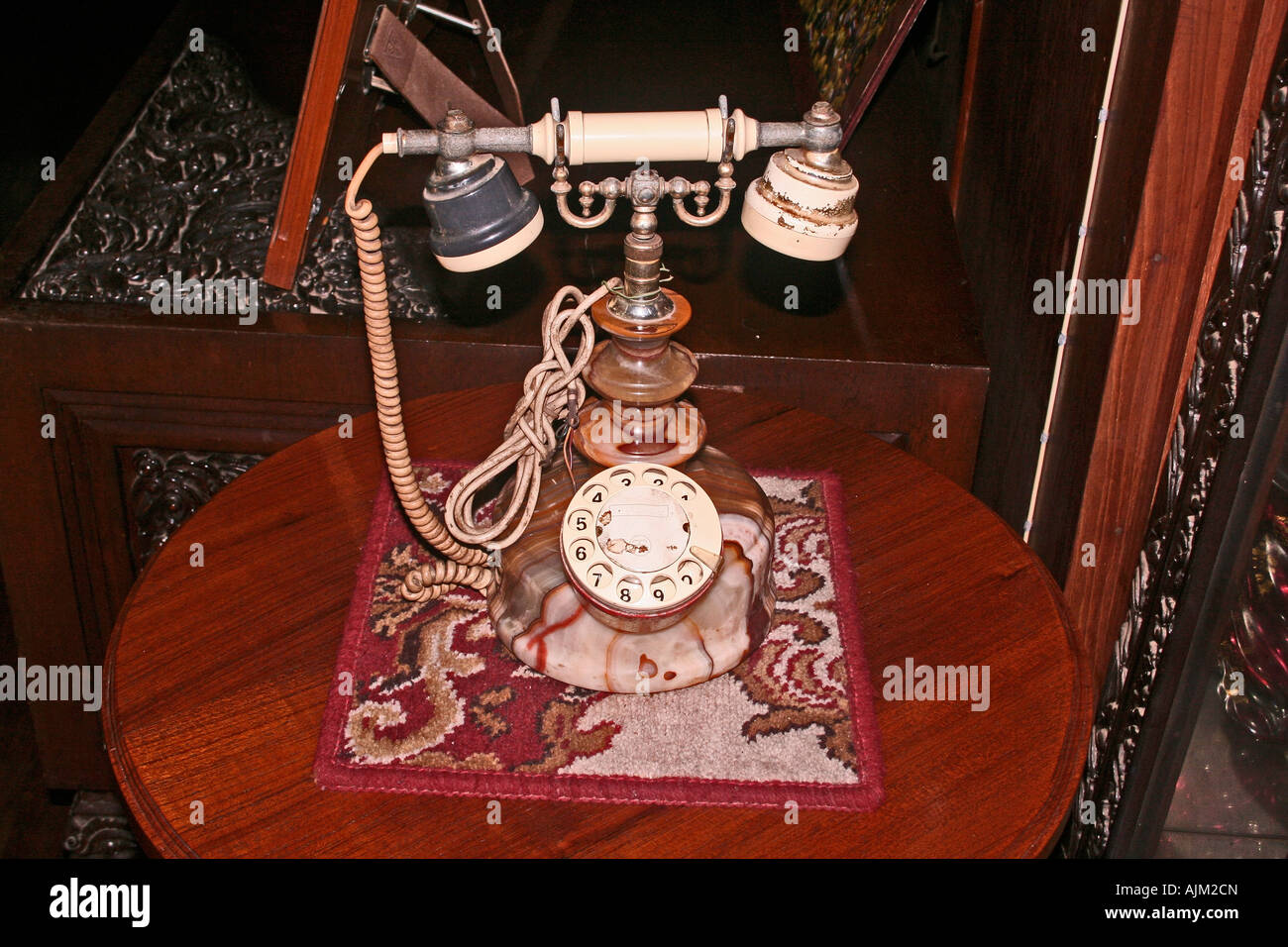 Ornate antique telephone phone Stock Photo - Alamy