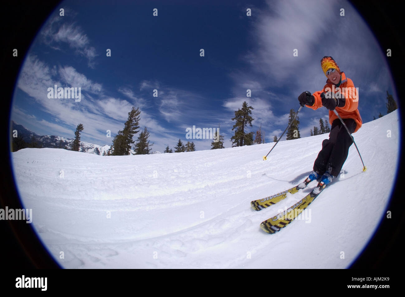 A boy skiing at Diamond Peak NV Stock Photo - Alamy