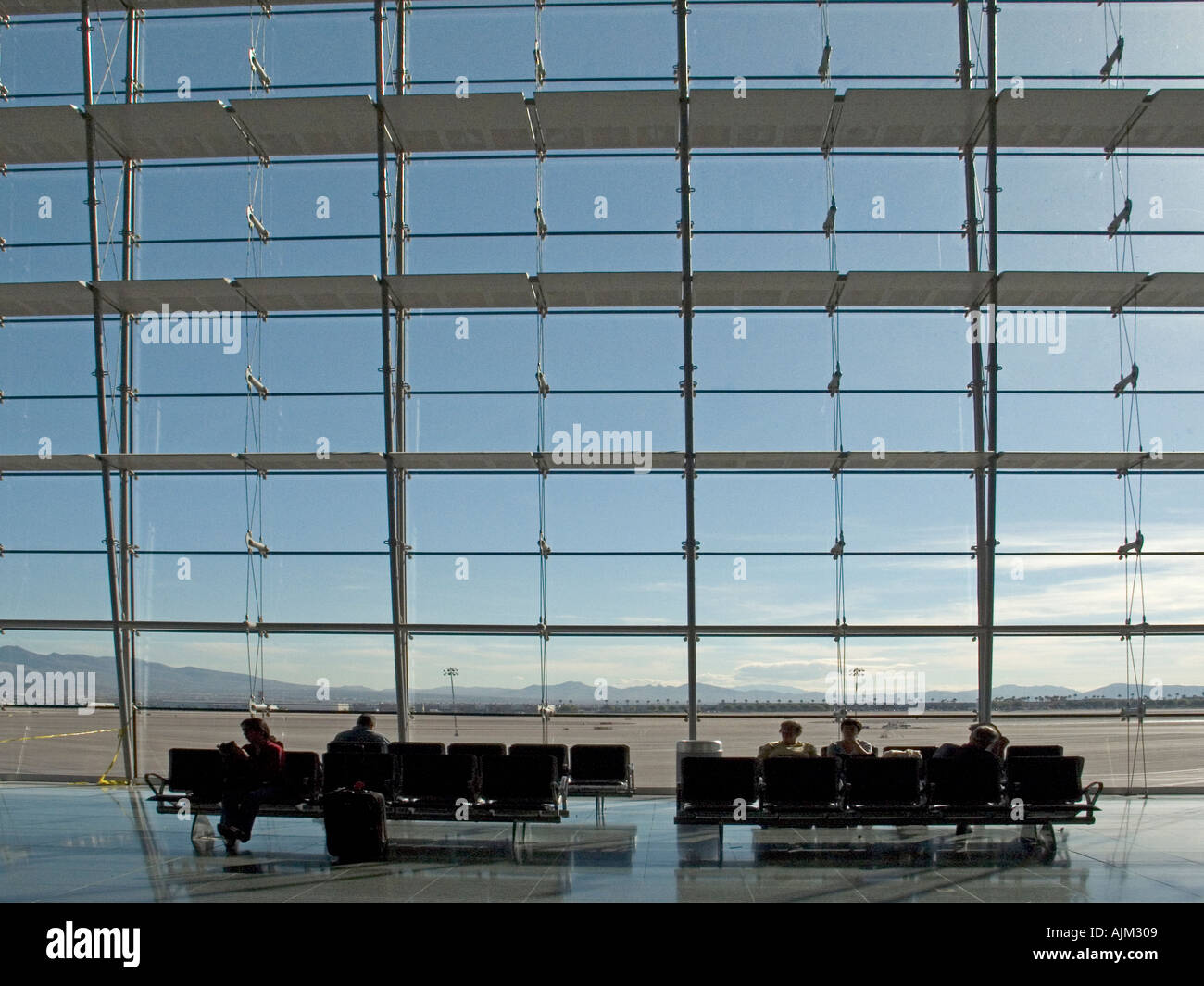Wall of open windows in Las Vegas Airport Stock Photo - Alamy