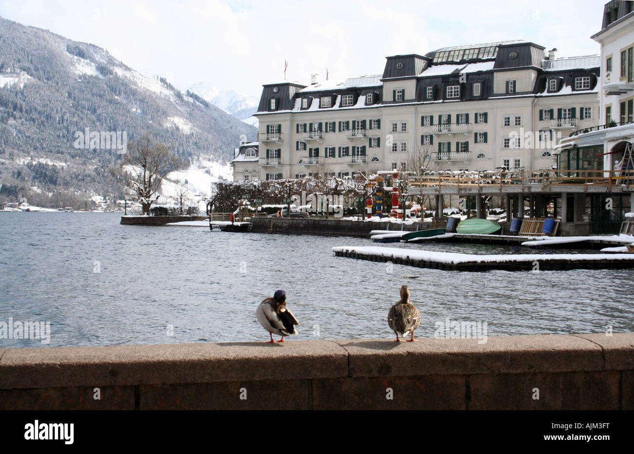 Zeller See Lake in resort of Zell am See in Salzburg in Austria Stock ...