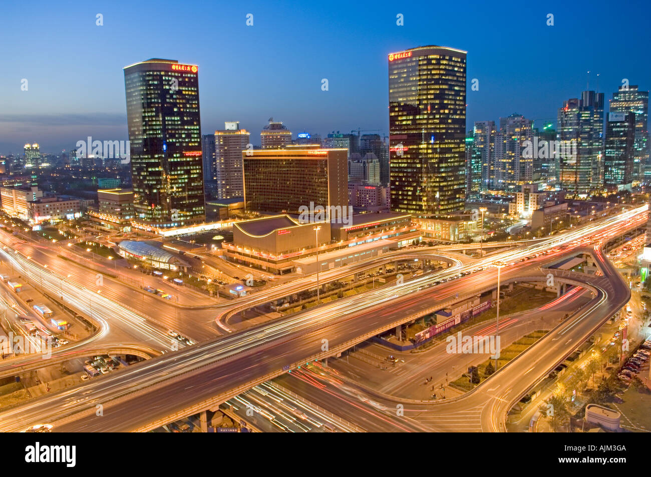 Night View of China World Trade Center Beijing Stock Photo - Alamy