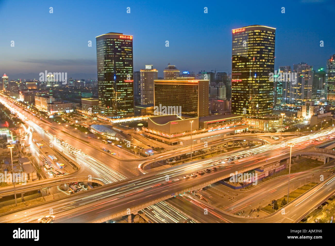 Night View of China World Trade Center Beijing Stock Photo - Alamy