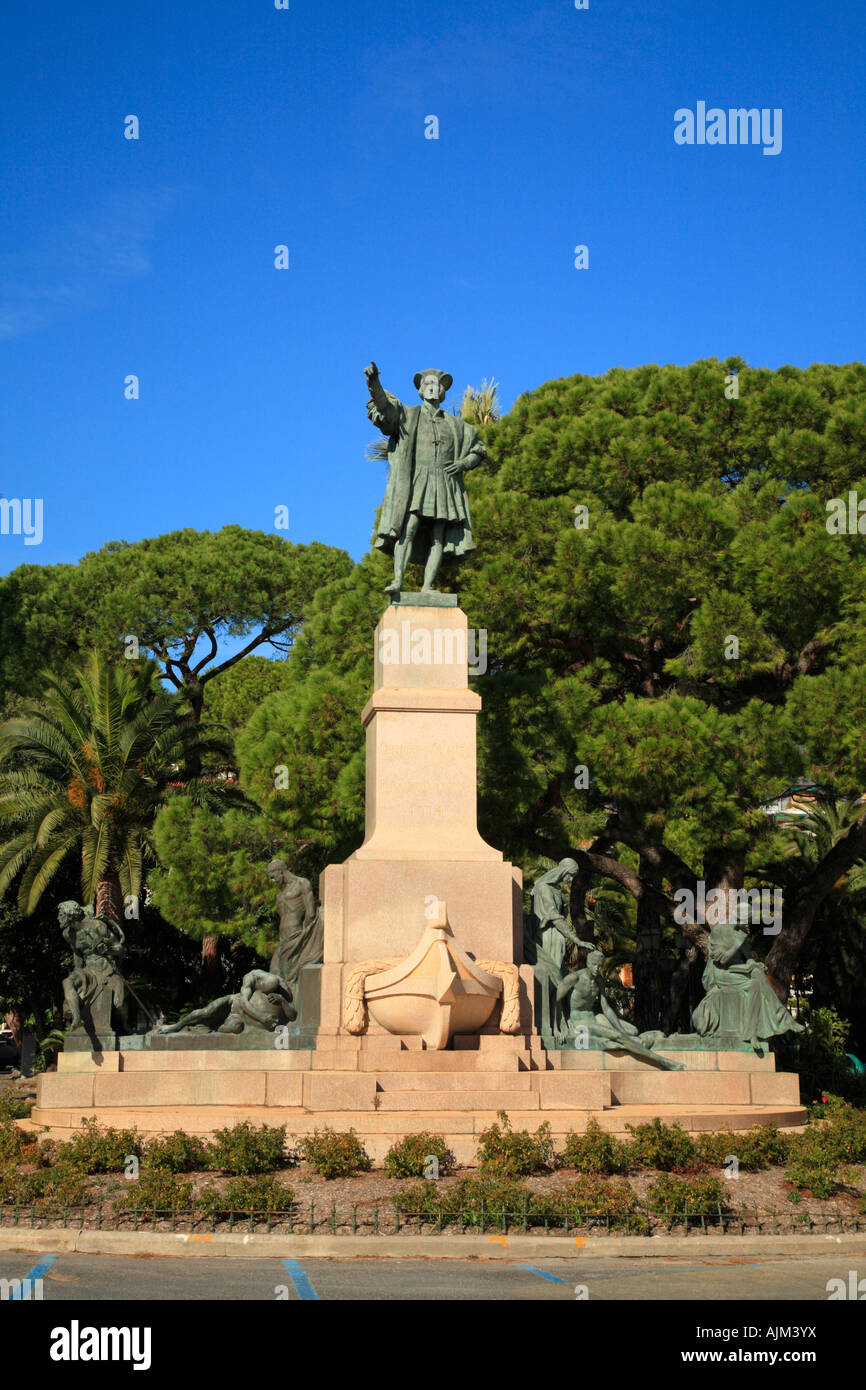 Statue of Christopher Columbus, Rapallo, Liguria, Italy Stock Photo - Alamy
