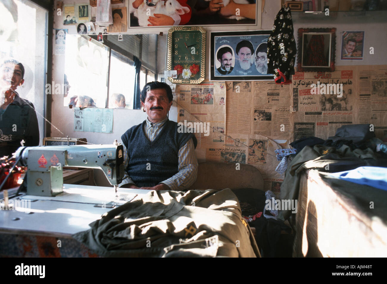 Iranian dressmaker during work, Iran Stock Photo - Alamy