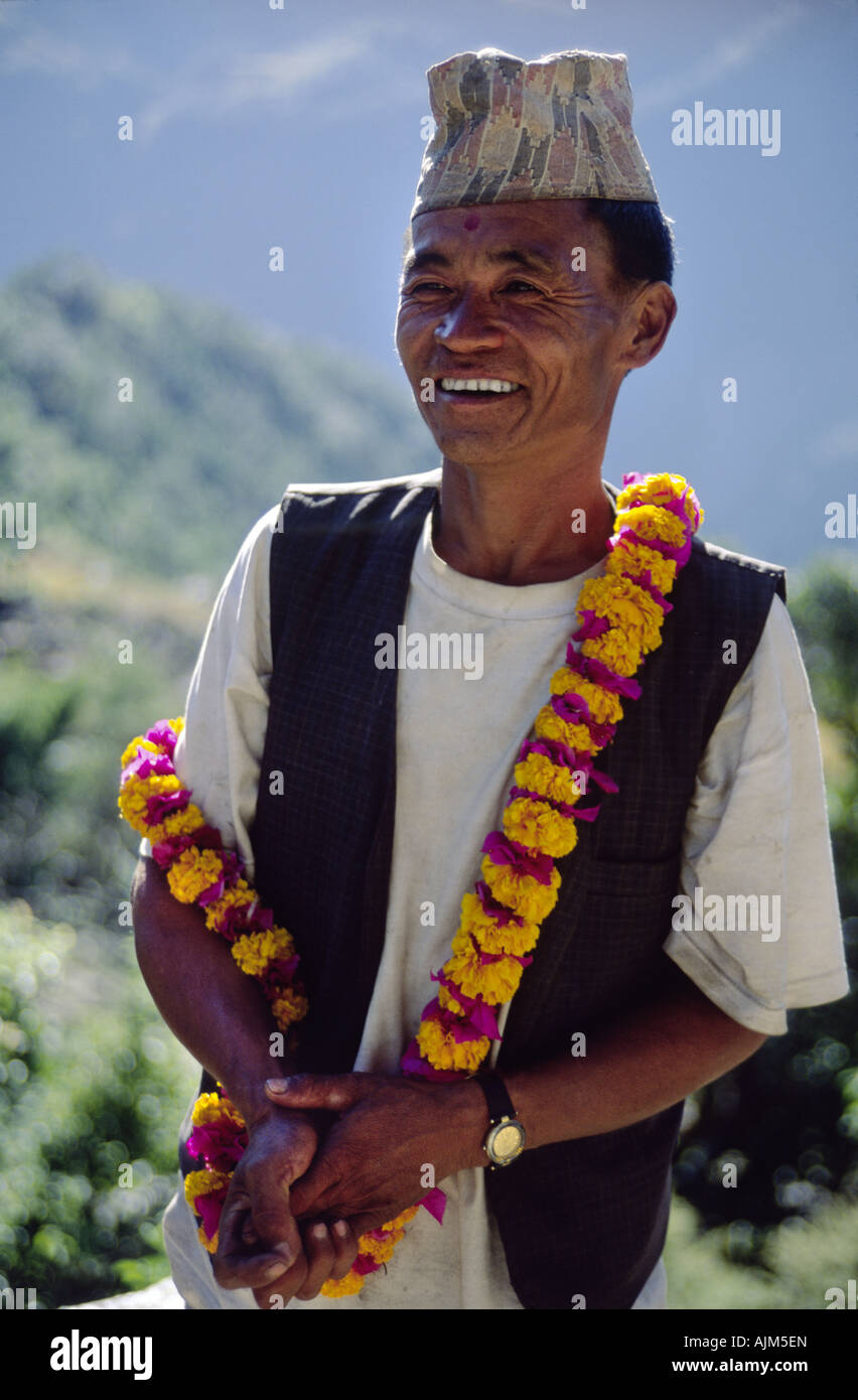 nepalese man in traditional clothes, Nepal, Himalaya Stock Photo - Alamy