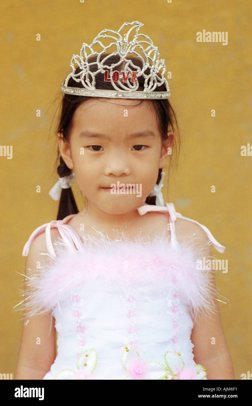 Liittle asian girl in princess dress Stock Photo - Alamy