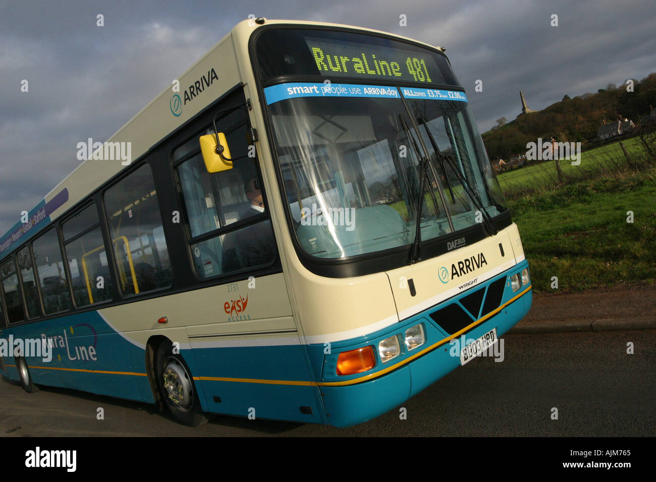 Rural bus route Pictured in Lilleshall Shropshire Stock Photo - Alamy