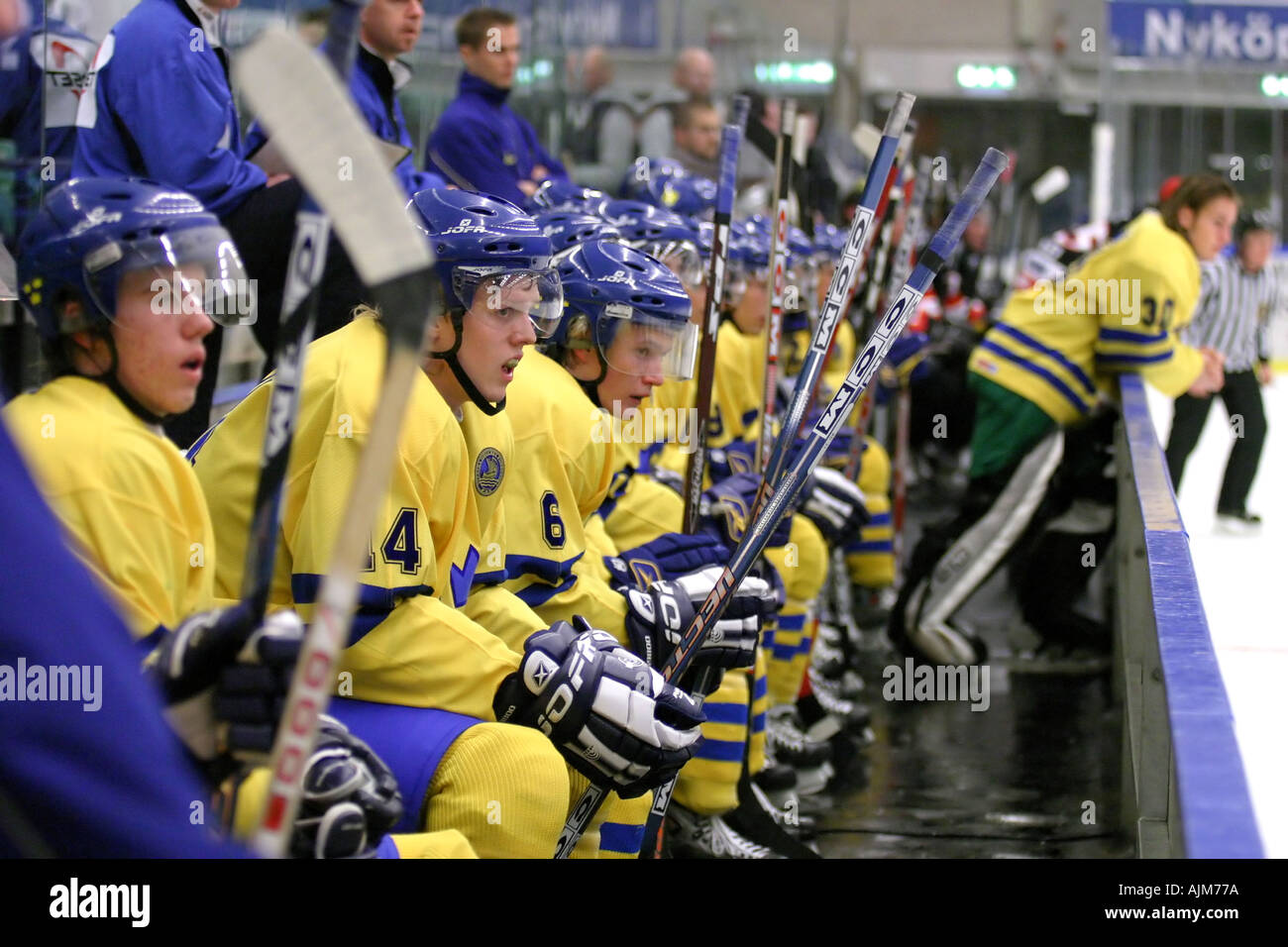 The Swedish national junior ice hockey team december 2004 Stock Photo ...