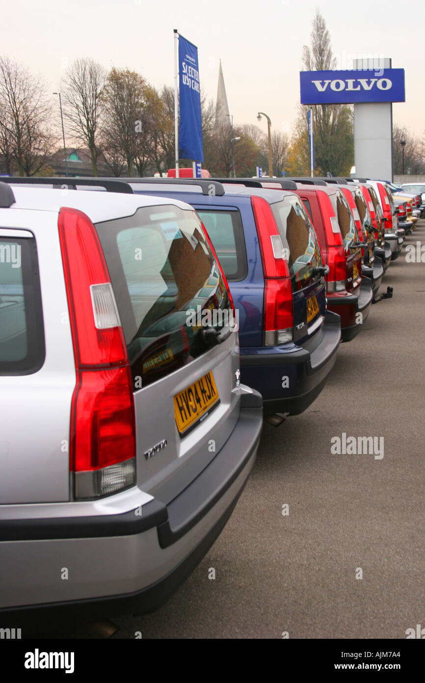Volvo cars in dealers forecourt Stock Photo - Alamy