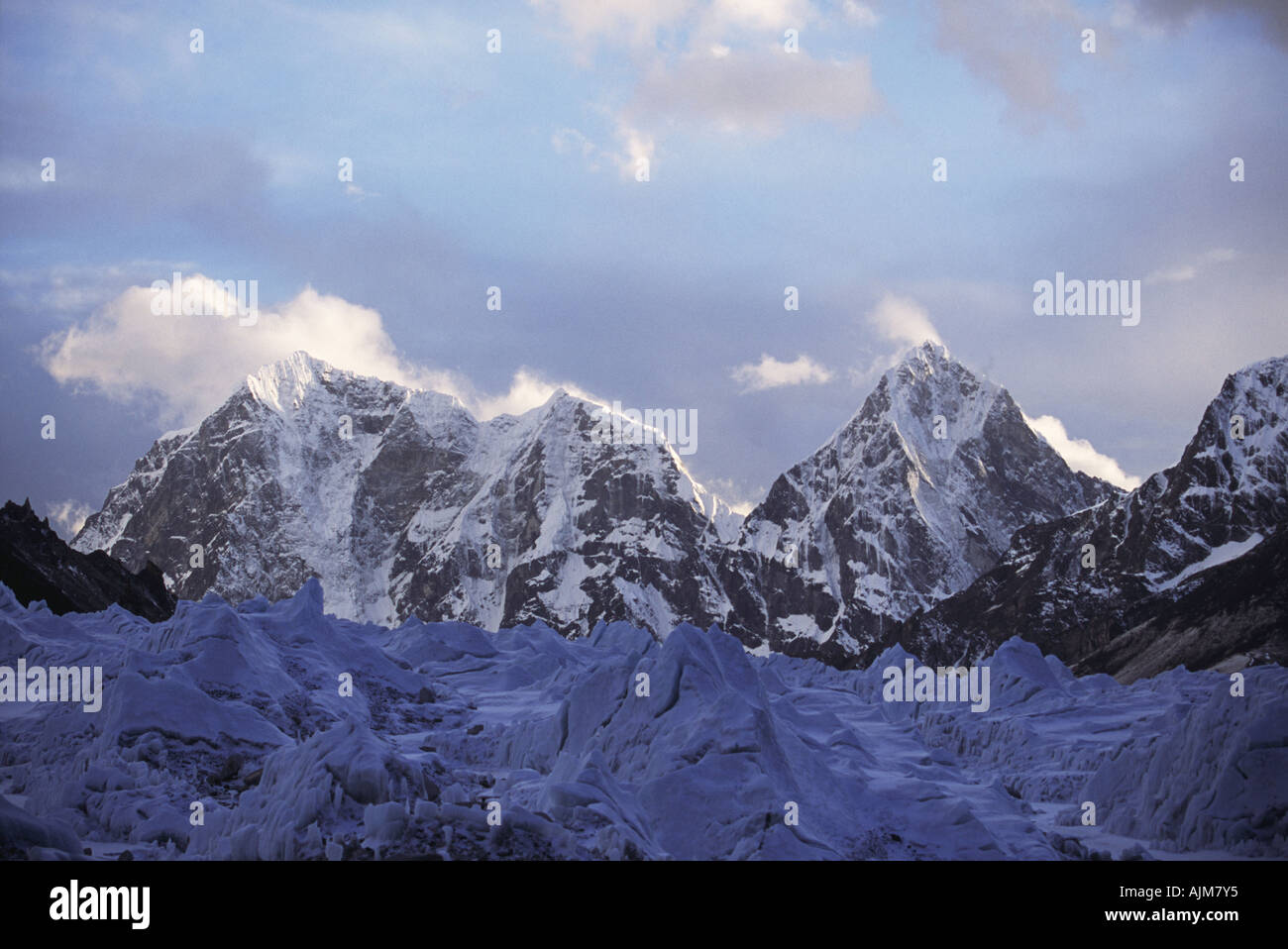 Cholatse and Lobuche Peak from Mount Everest base camp Stock Photo - Alamy