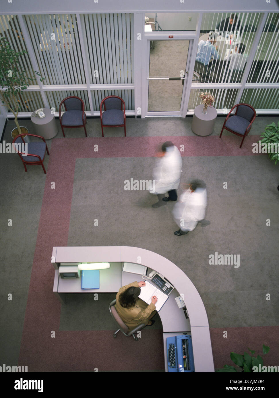 Doctors and nurse station from overhead Stock Photo - Alamy